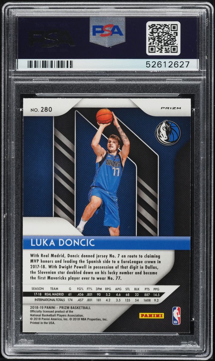 2018 Panini Prizm Choice Tiger Stripe Luka Doncic ROOKIE #280 PSA 10 ...