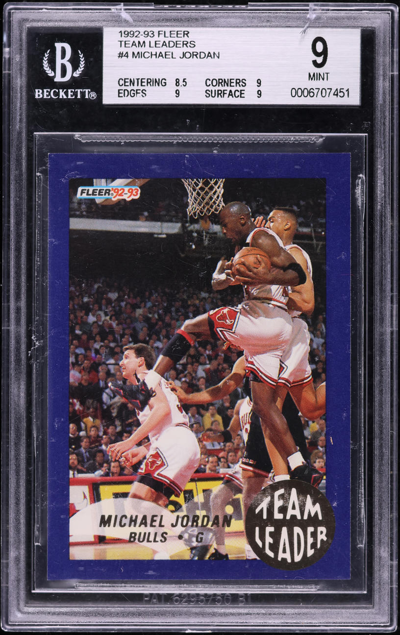 1992 Fleer Team Leaders Michael Jordan #4 BGS 9 MINT on Fanatics Collect