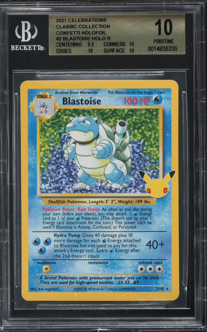 2021 Pokemon SWSH Celebrations Classic Collection Holo Blastoise #2 BGS ...