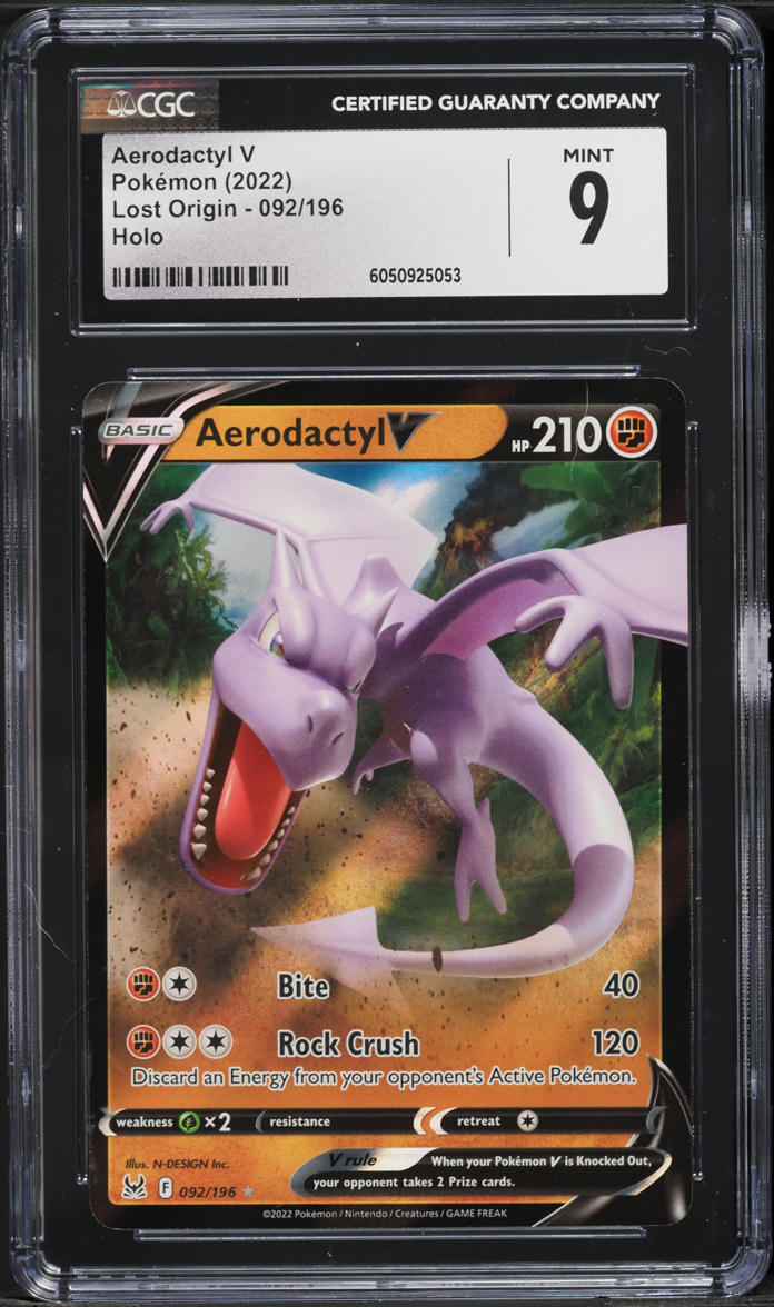 2022 Pokemon SWSH Lost Origin Holo Aerodactyl V #92 CGC 9 MINT on ...