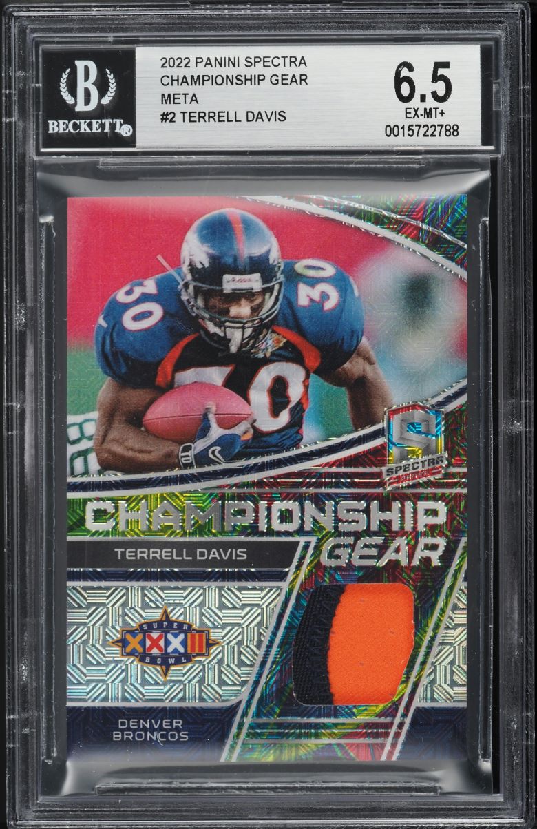 2022 Panini Spectra Championship Gear Meta Terrell Davis PATCH /25 BGS ...
