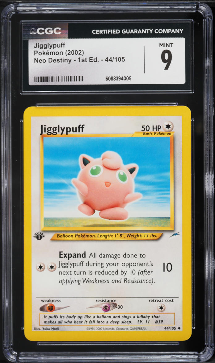 2002 Pokemon Neo Destiny 1st Edition Jigglypuff #44 CGC 9 MINT on ...