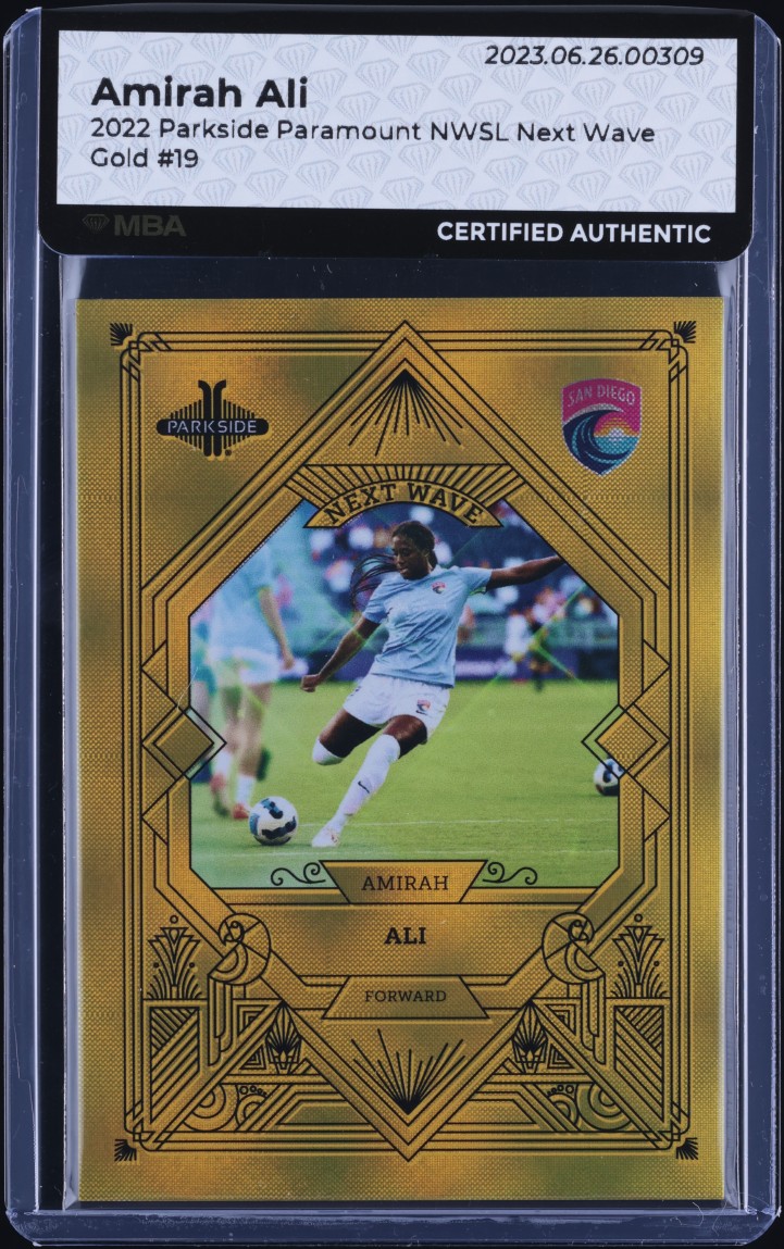 2022 Parkside Paramount NWSL Next Wave Gold Amirah Ali /50 #19 MBA AUTH ...