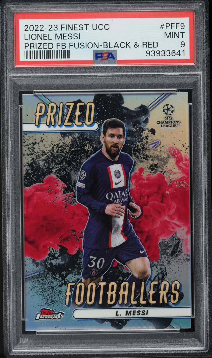 2022 Finest UEFA Prized Footballers Fusion Black & Red Lionel Messi # ...