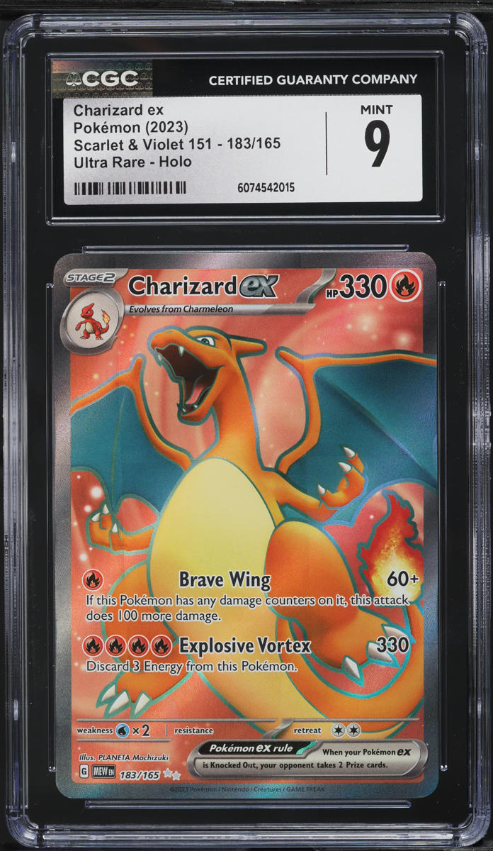 2023 Pokemon Scarlet & Violet 151 Full Art Charizard ex #183 CGC 9 MINT ...