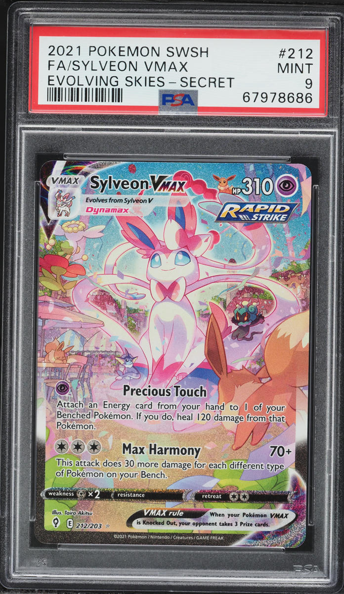 2021 Pokemon Sword & Shield Evolving Skies Alt Art Sylveon VMAX #212 ...