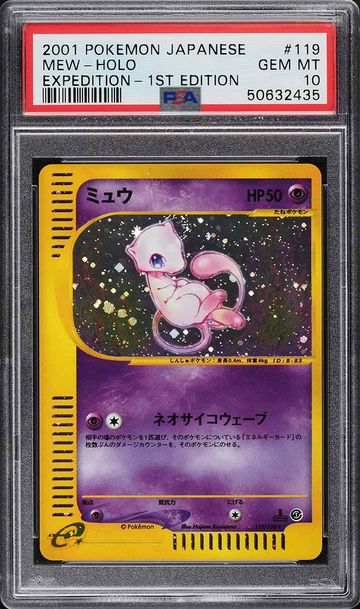2001 Pokemon Japanese Expedition 1st Edition Holo Mew #119 PSA 10 GEM ...