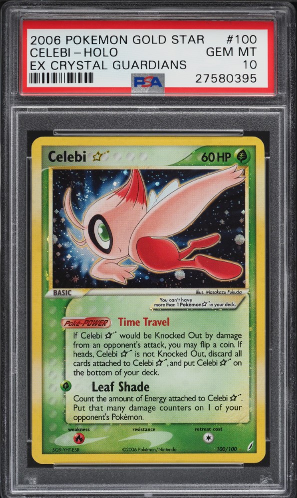 2006 Pokemon EX Crystal Guardians Holo Celebi Gold Star #100 PSA 10 GEM ...