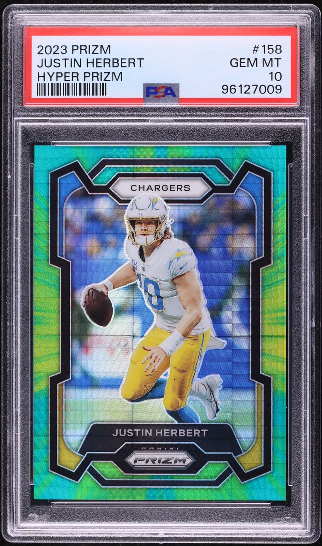 2023 Panini Prizm Hyper Justin Herbert /175 #158 PSA 10 GEM MINT on ...