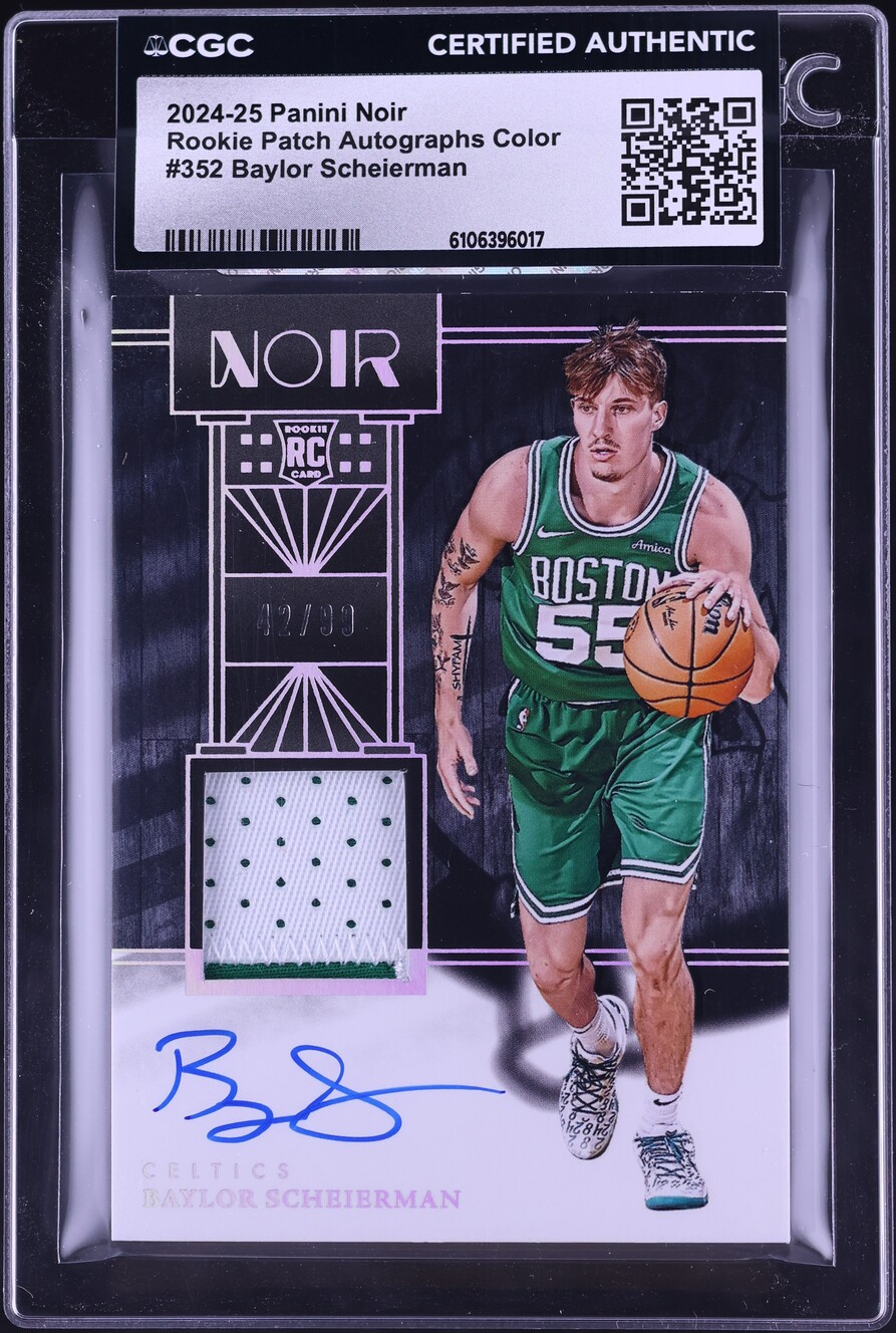 2024 Panini Noir Color Baylor Scheierman ROOKIE PATCH AUTO /99 #352 CGC ...