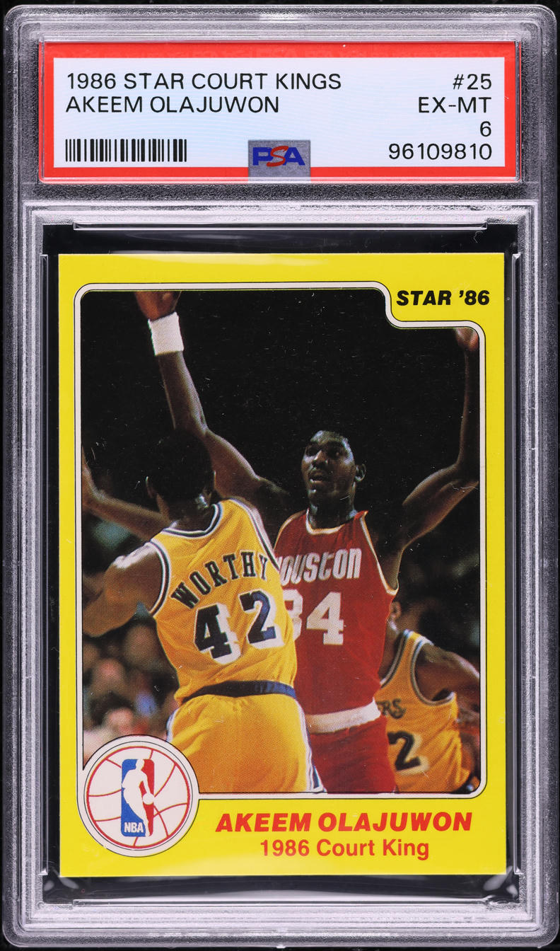1986 Star Court Kings Hakeem Olajuwon ROOKIE #25 PSA 6 EXMT on Fanatics ...