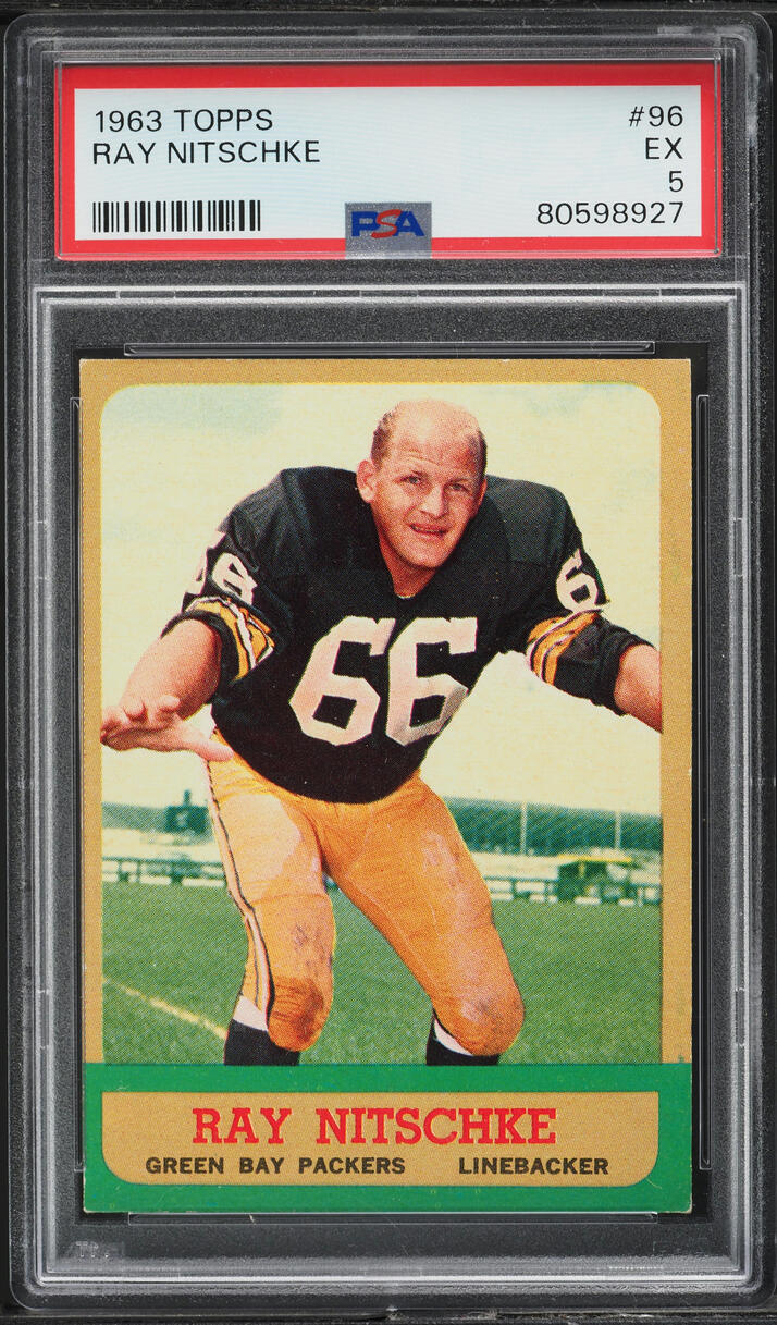 1963 Topps Football Ray Nitschke ROOKIE #96 PSA 5 EX on Fanatics Collect