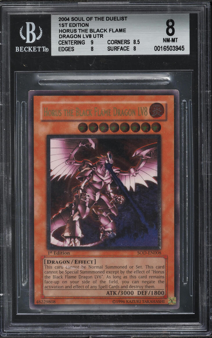 2004 Yu-Gi-Oh Soul Of the Duelist 1st Ed Horus the Black Flame Dragon Lv8 BGS 8 on Fanatics Collect