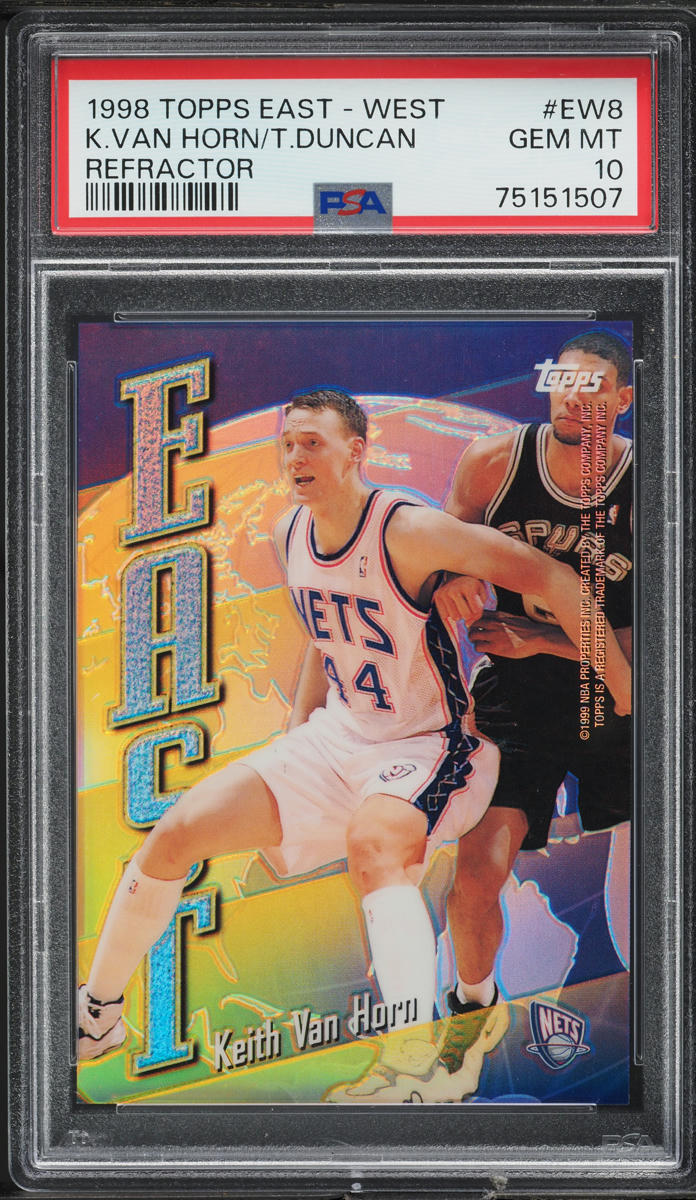 1998 Topps East West Refractor Keith Van Horn & Tim Duncan #EW8 PSA 10 ...