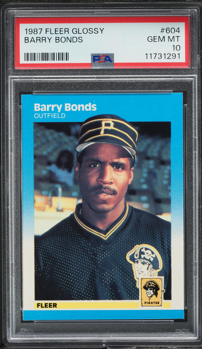 1987 Fleer Glossy Barry Bonds ROOKIE #604 PSA 10 GEM MINT on Fanatics ...