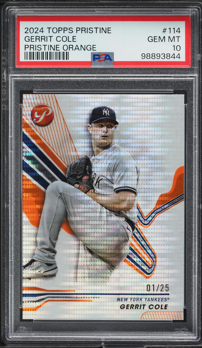 2024 Topps Pristine Orange Gerrit Cole 1/25 #114 PSA 10 GEM MINT on Fanatics Collect