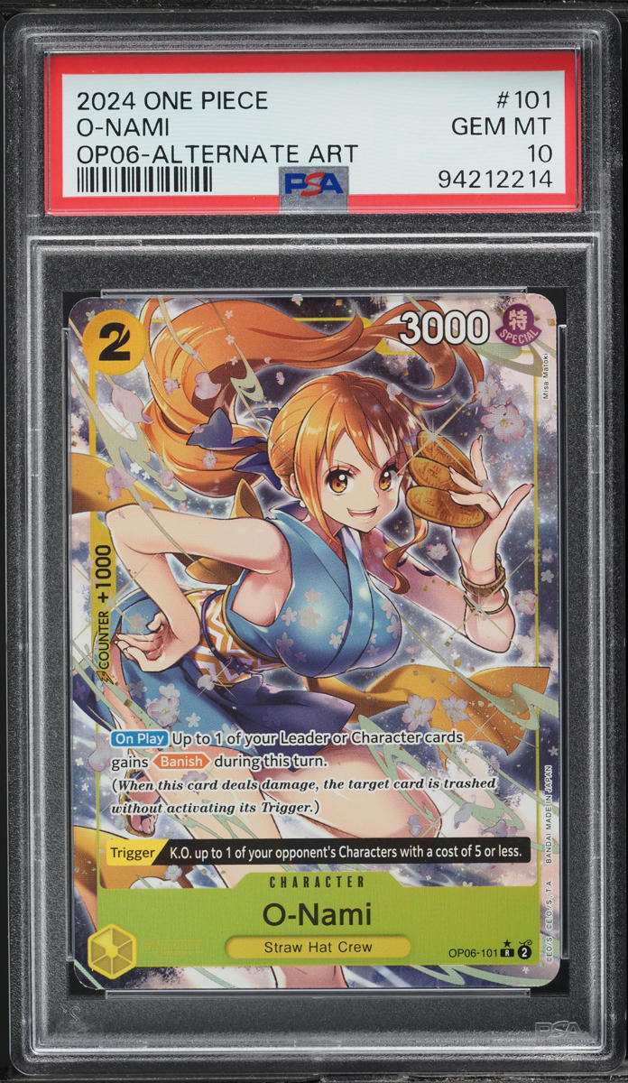 2024 One Piece Wings Of the Captain Alt Art O-Nami #OP06-101 PSA 10 GEM MINT on Fanatics Collect