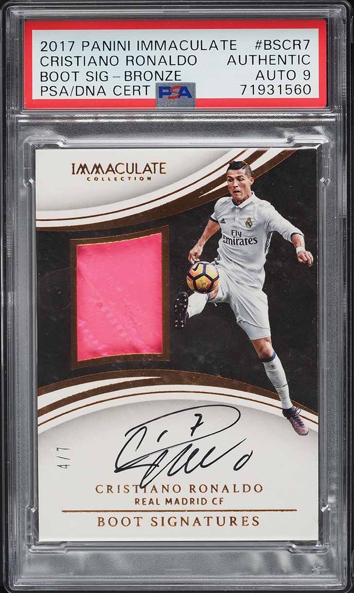 2017 Immaculate Boot Bronze Cristiano Ronaldo PATCH AUTO DNA 9 /7 PSA ...