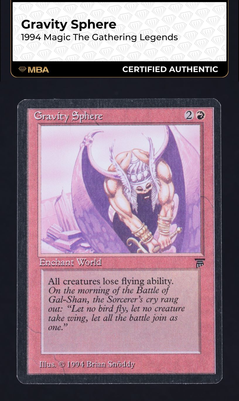 1994 Magic The Gathering MTG Legends Gravity Sphere MBA AUTH on ...