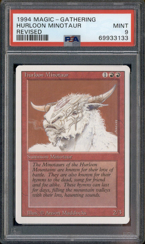 1994 Magic the Gathering Revised Hurloon Minotaur PSA 9 on Fanatics Collect