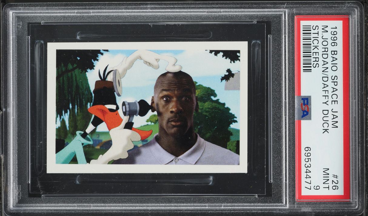 1996 Baio Space Jam Stickers Michael Jordan & Daffy Duck #26 PSA 9 MINT ...