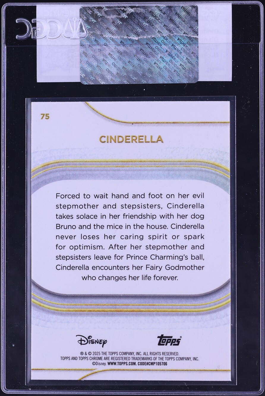 2025 Topps Chrome Disney Mickey Mouse BW Shimmer Refractor Cinderella ...