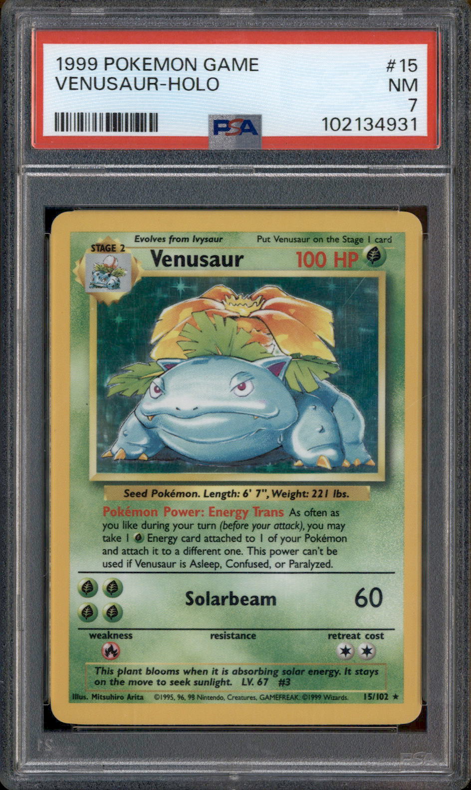 1999 Pokemon Game #15 Venusaur Holo PSA 7 on Fanatics Collect
