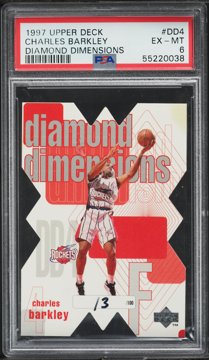 1997 Upper Deck Diamond Dimensions Charles Barkley /100 #DD4 PSA 6 EXMT on Fanatics Collect