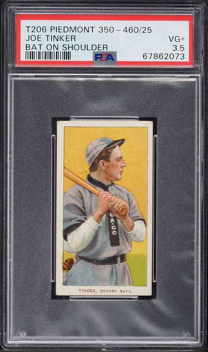 1909-11 T206 Joe Tinker BAT ON SHOULDER PSA 3.5 VG+ (PWCC-A) on ...