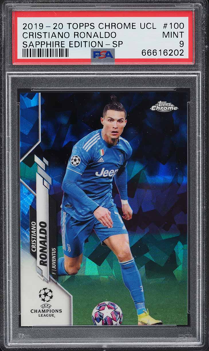 2019 Topps Chrome UEFA Sapphire Edition Cristiano Ronaldo SP #100 PSA 9 MINT on Fanatics Collect