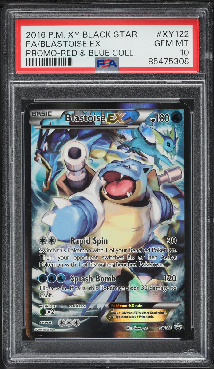 2016 Pokemon XY Black Star Promo Red & Blue Full Art Blastoise EX # ...