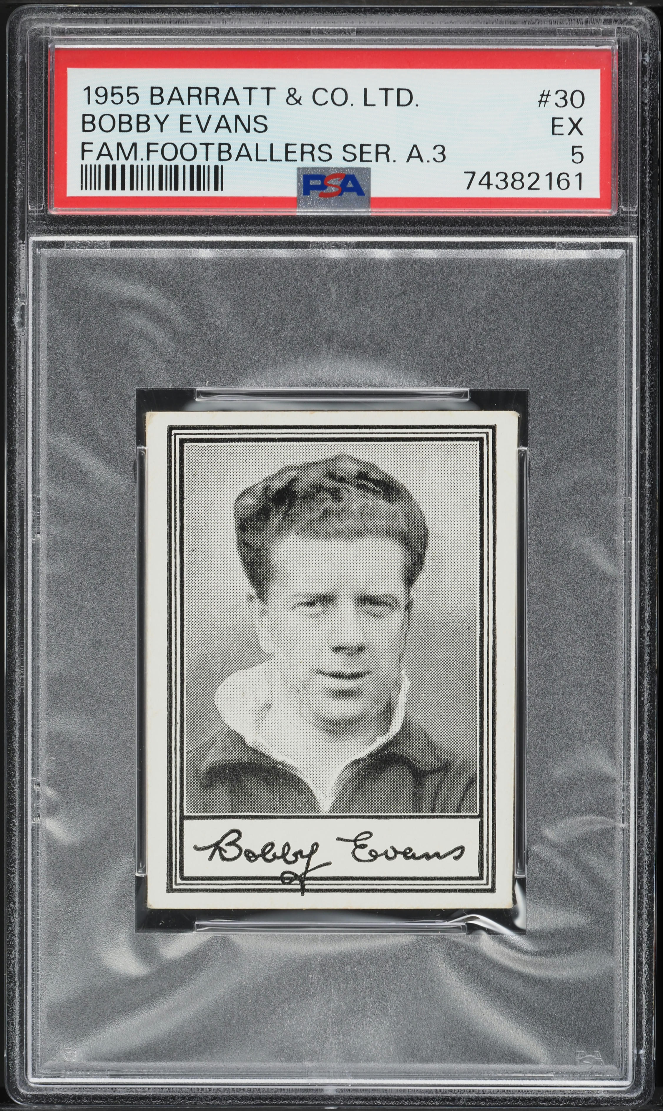 1955 Barratt & Co. Famous Footballers Series a.3 Bobby Evans #30 PSA 5 EX on Fanatics Collect