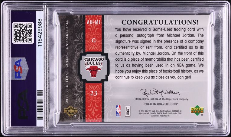 2006 Ultimate Collection Michael Jordan PATCH AUTO DNA 10 /15 #AU-MJ ...