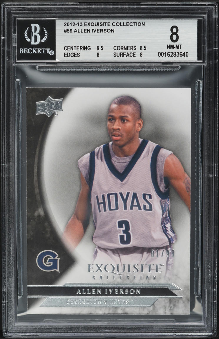 2012 Exquisite Collection Allen Iverson 1/99 #56 BGS 8 NM-MT on ...