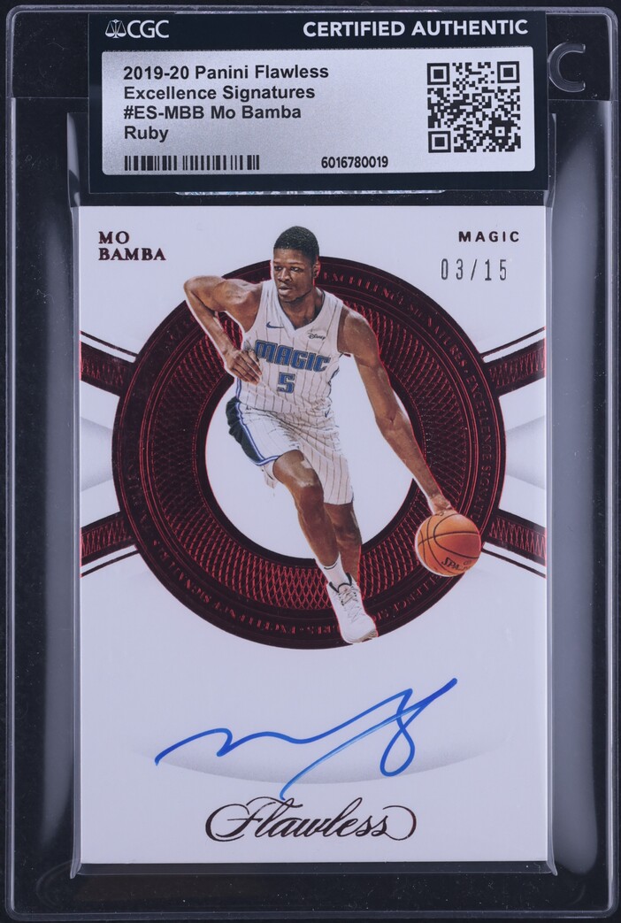 2019 Panini Flawless Excellence Ruby Mo Bamba ROOKIE AUTO /15 #ES-MBB ...