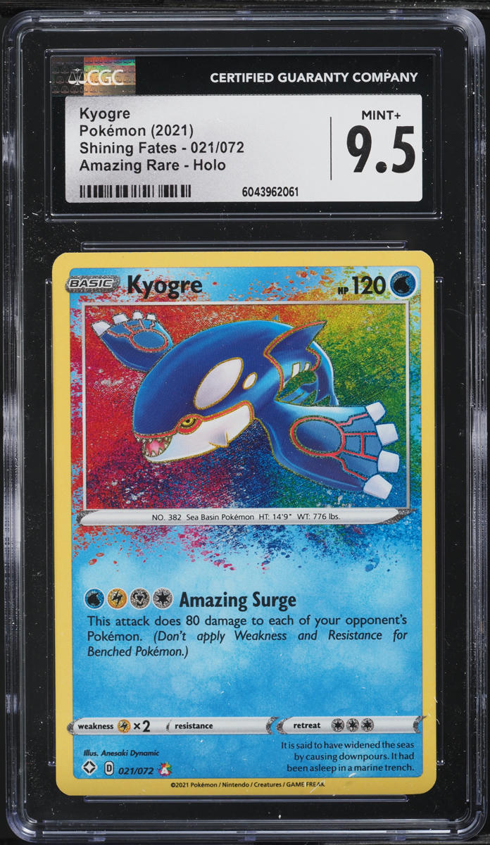2021 Pokemon Sword & Shield Shining Fates Amazing Rare Kyogre #21 CGC 9 ...