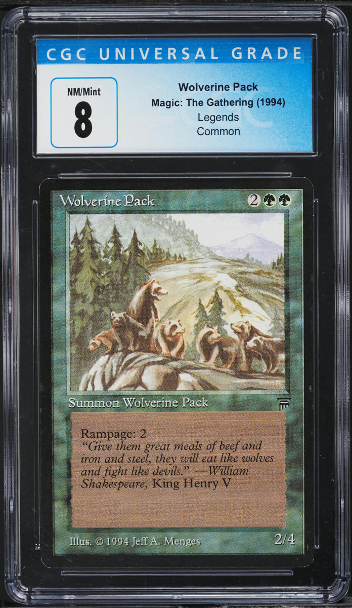 1994 Magic The Gathering MTG Legends Wolverine Pack CGC 8 NM-MT on ...