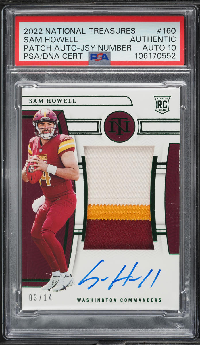 2022 National Treasures Sam Howell ROOKIE PATCH AUTO DNA 10 /14 #160 ...