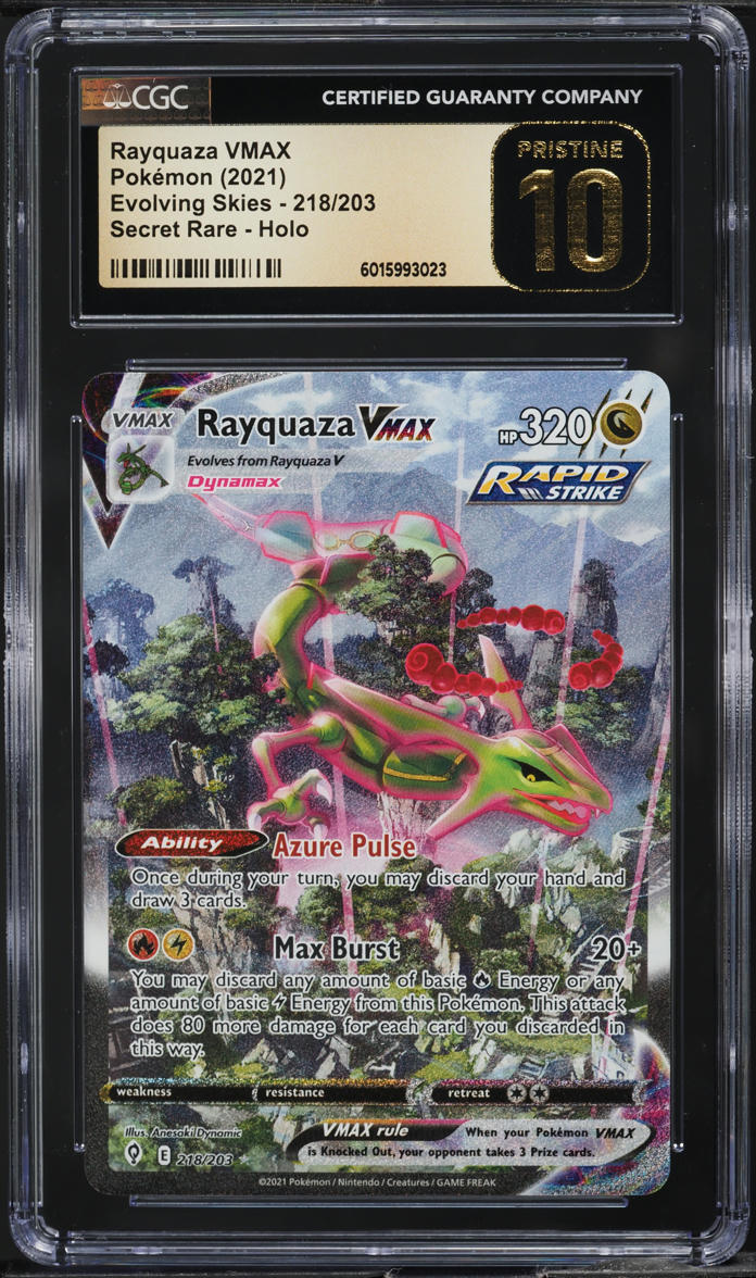 2021 Pokemon SWSH Evolving Skies Rayquaza VMAX #218 CGC 10 PRISTINE on ...