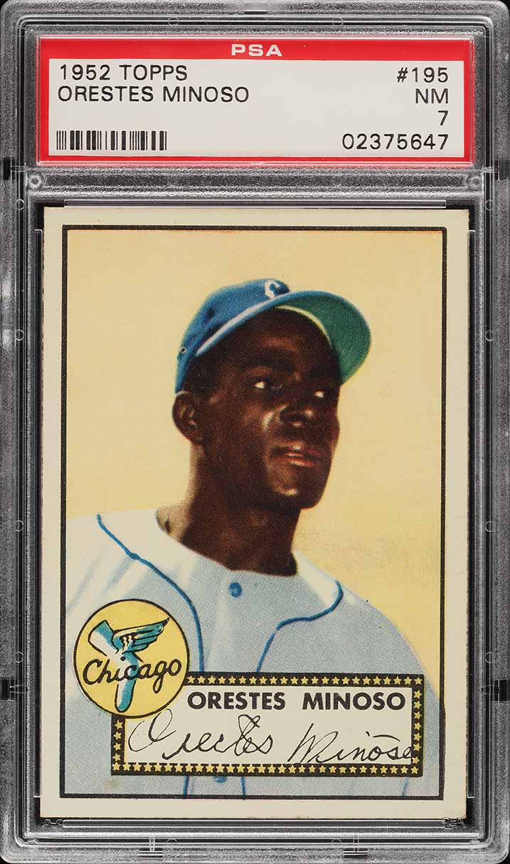 1952 Topps Minnie Minoso ROOKIE #195 PSA 7 NRMT on Fanatics Collect