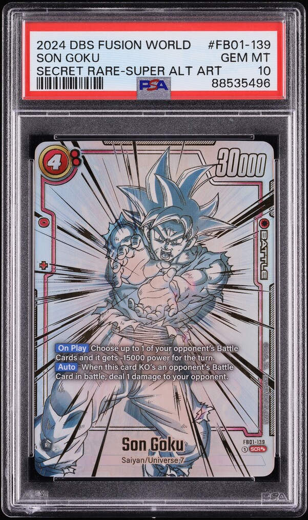 2024 Dragon Ball Super Fusion World Super Alt Art Son Goku #FB01-139 PSA 10 GEM on Fanatics Collect