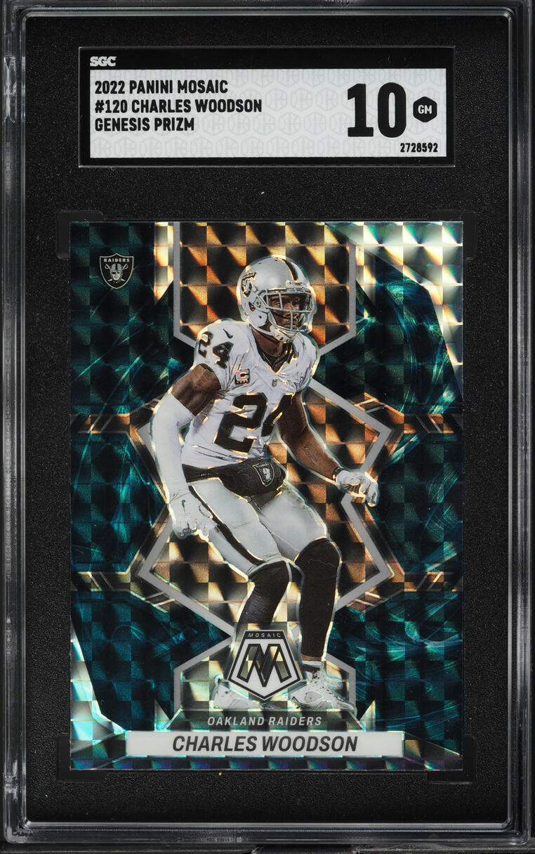 2022 Panini Mosaic Genesis Prizm Charles Woodson #120 SGC 10 GEM MINT ...