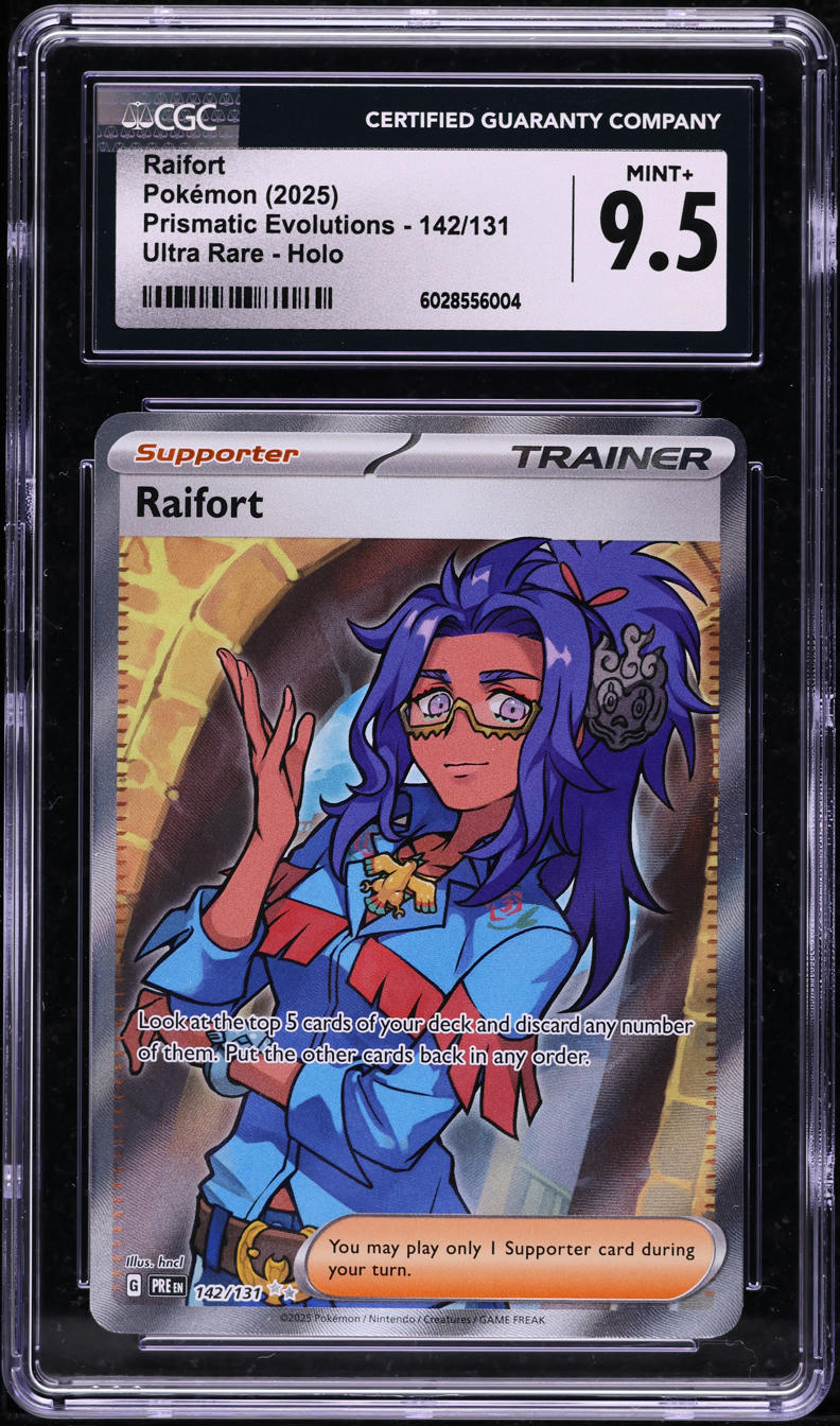 2025 Pokemon SV Prismatic Evolutions Full Art Raifort #142 CGC 9.5 ...