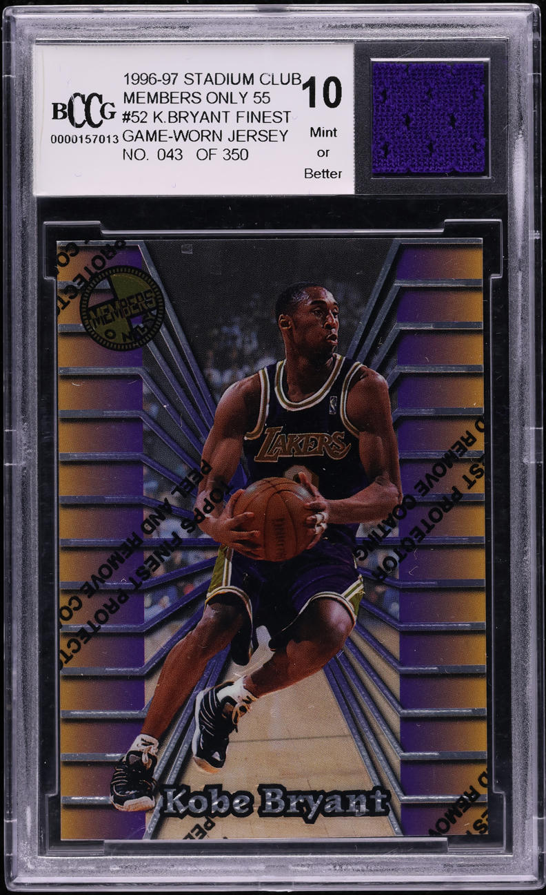 1996 Stadium Club Members Only 55 Kobe Bryant ROOKIE PATCH #52 BCCG 10 ...