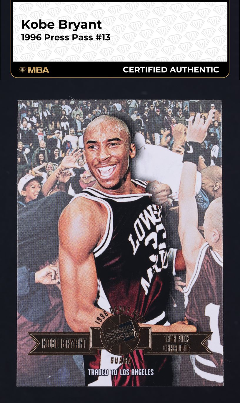 1996 Press Pass Kobe Bryant ROOKIE #13 MBA AUTH on Fanatics Collect
