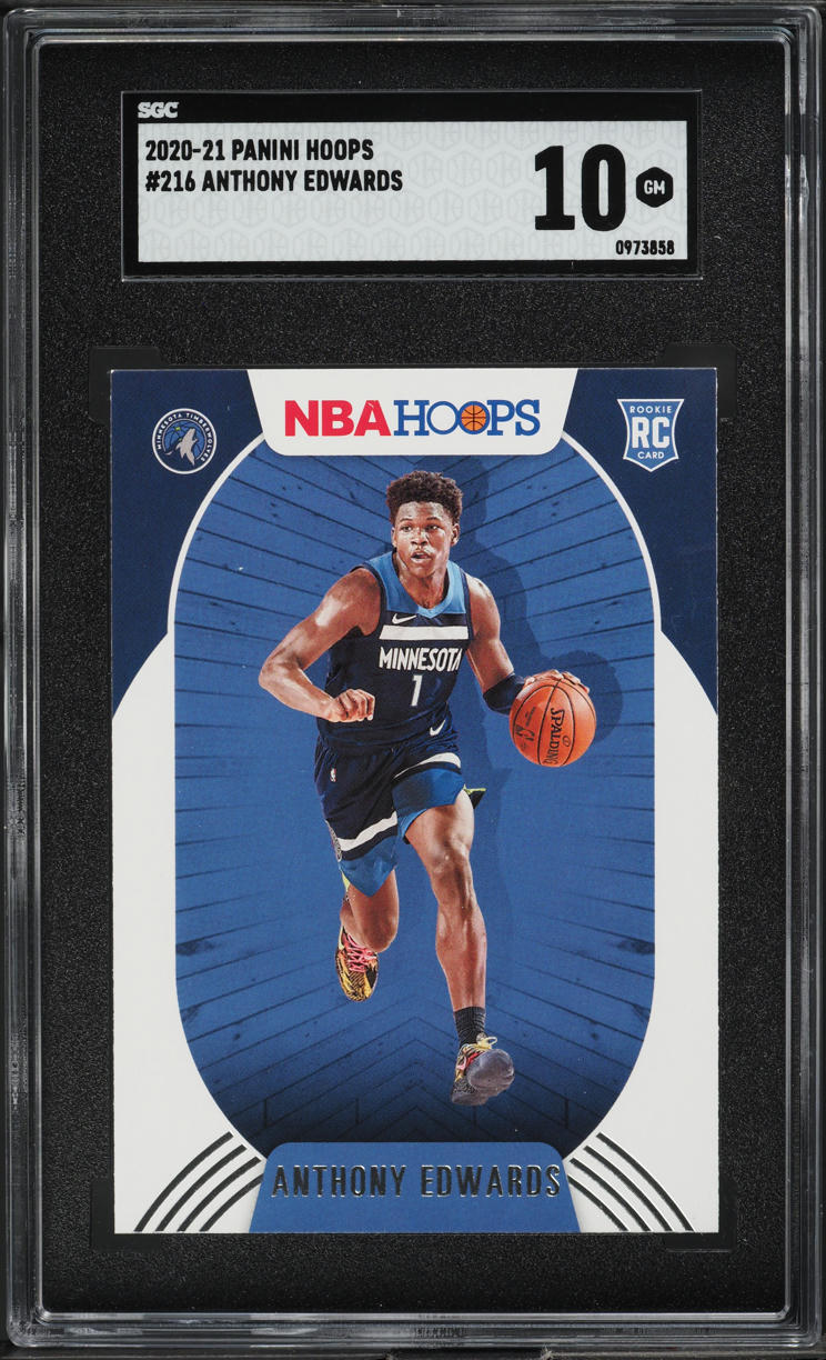 2020 Hoops Anthony Edwards ROOKIE #216 SGC 10 GEM MINT on Fanatics Collect