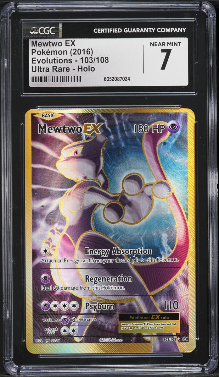 2016 Pokemon XY Evolutions Full Art Mewtwo EX #103 CGC 7 NRMT on ...