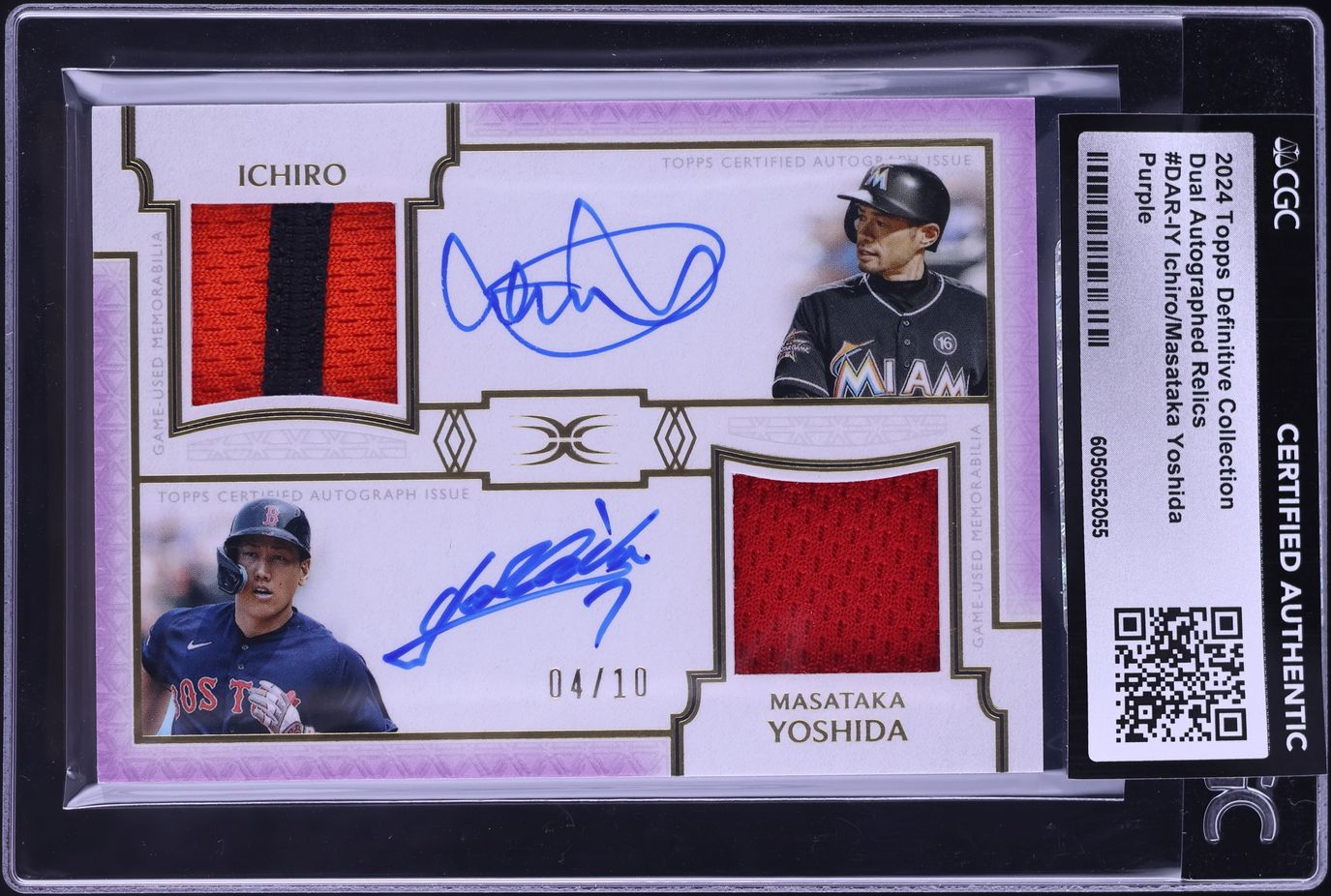 2024 Topps Definitive Collection Purple Ichiro Yoshida PATCH AUTO /10 CGC AUTH on Fanatics Collect