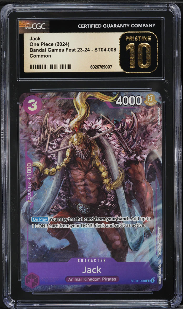 2024 One Piece Bandai Games Fest 23-24 Jack #ST04-008 CGC 10 PRISTINE on Fanatics Collect