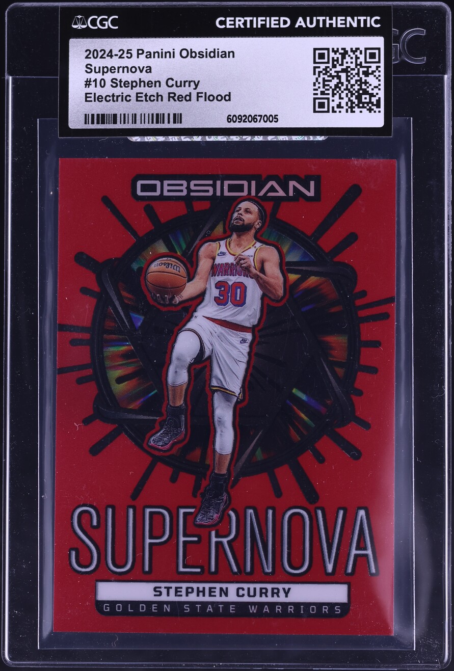 2024 Panini Obsidian Supernova Electric Etch Red Flood Stephen Curry #10 CGC AUTH on Fanatics ...